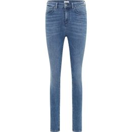 Mustang Damen Skinny-fit-Jeans "Damen Style Georgia Super Skinny", blau, Gr. 27, unifarben, Denim/Jeans, 82% Baumwolle, 16% Polyester, 2% Elasthan,