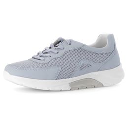 Damen Keilsneaker, Gabor Rollingsoft, Gr. 41, blau, Nubuklederimitat, Textil, unifarben, Schuhe, Freizeitschuh, Halbschuh, Schn&uuml;rschuh mit