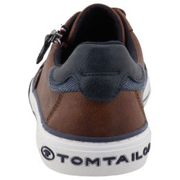 Tom Tailor Herren Sneaker, Gr. 44, braun, Lederimitat, Schuhe, Freizeitschuh, Halbschuh, Schn&uuml;rschuh mit Au&szlig;en-Rei&szlig;verschluss