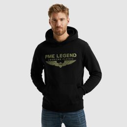 PME-Legend PME LEGEND Herren Kapuzensweatshirt "Hooded soft terry with logo", schwarz, Gr. L, bestickt, Sweatware, Obermaterial: 80% Baumwolle, 20% Polyester,