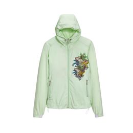 Madeleine Mode MADELEINE Damen Outdoorjacke "Jacke Leichtjacke mit floralem Printmotiv", gr&uuml;n, Modern, Gr. 36, Obermaterial: 88% Polyamid PA. 12% Elasthan EL.,