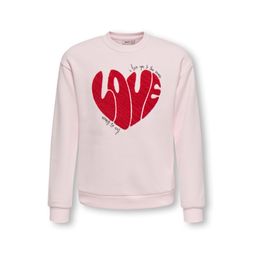 Only Girls Sweatshirt 'KOGLOVELY' M&auml;dchen Gr&ouml;&szlig;e 146/152 ros&eacute; / dunkelrot / schwarz