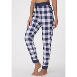 Damen Pyjamahose, VIVANCE DREAMS BY LASCANA, Gr. 32, blau, Jersey, Obermaterial: 100% Baumwolle, Hosen, mit Allover-Druck
