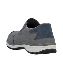 Rieker Herren Slipper, Gr. 40grau, jeansblau, Lederimitat, Basic, Schuhe, Slip-on-Sneaker, Freizeitschuh, Halbschuh mit Gummizug