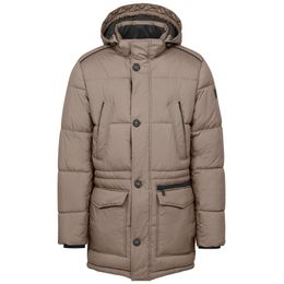 Bugatti Herren Kurzjacke, beige, Gr. 52, unifarben, 100% Polyester, Jacken, mit Stehkragen