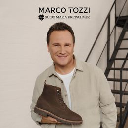 Herren Schn&uuml;rboots, MARCO TOZZI by GMK, Gr. 45mocca, Nubukleder, unifarben, Schuhe, Blockabsatz, Schn&uuml;rstiefelette mit praktischem Innenrei&szlig;verschluss