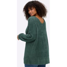 sheego Damen Strickjackemoos, Gr. 56, unifarben, 100% Polyamid, Strickjacken