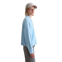 Marc O'Polo Damen Strickpullover "aus Soft Cotton Stretch", blau, Gr. L, MARC O'POLO DENIM, unifarben, Obermaterial: 58% Baumwolle, 25% Polyamid, 17% Polyester,