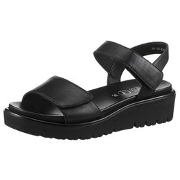 Ara Damen Keilsandalette "BILBAO", Gr. 38, schwarz, Glattleder, unifarben, Schuhe, Sommerschuh, Sandale, Keilabsatz, Klett, Weite G (weit)