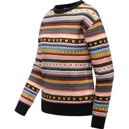 Ragwear Damen Rundhalspullover "Nordeena"bunt, Gr. M, 50% Viskose, 28% Polyester, 22% Nylon, Pullover, gemusterter Damen Strickpullover