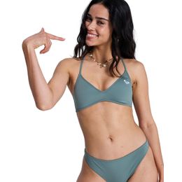 Roxy Damen Triangel-Bikini-Top "Solid Essentials Athletic Tri", gr&uuml;n, Gr. M, Obermaterial: 85% Polyester, 15% Elasthan., Bikini-Oberteile
