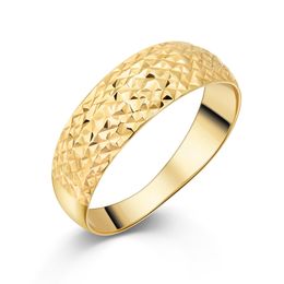 Firetti Kinder Fingerring "Schmuck Geschenk Gold 375 Damenring Ring Struktur", 62, Gelbgold 375, 2,45mmgelbgoldfarben, Gelbgold 375, Fingerringe