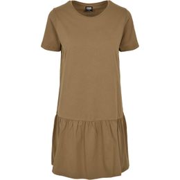 Shirtkleid Urban Classics "Urban Classics Damen Ladies Valance Tee Dress", Damen, Gr. M, US-Gr&ouml;&szlig;en, khaki, 100% Baumwolle, unifarben, loose fit, Rundhals, Kleider Shirtkleid