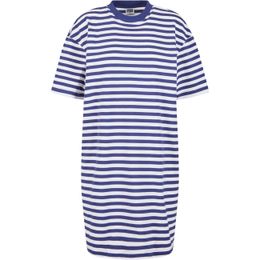 Urban Classics Damen Shirtkleid "Urban Classics Damen Ladies Oversized Striped Tee Dress"wei&szlig;, dunkelblau, Gr. XS, 100% Baumwolle, Kleider
