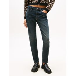 Tommy Jeans Damen Straight-Jeans "LUCYMRSLIM"denim schwarz, Gr. 27, unifarben, Denim/Jeans, Obermaterial: 99% Baumwolle, 1% Elasthan, Jeans