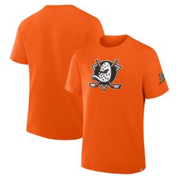 Fanatics Damen T-Shirt "Fanatics T-Shirt Anaheim Ducks Hat Trick Tee", orange, Gr. S, 100% Baumwolle, Shirts