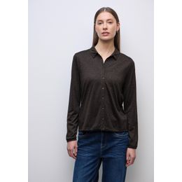 Street One Damen Langarmshirtschwarzest braun, Gr. 36, Web, 50% Baumwolle, 50% Modal, Shirts, im Tunika-Style