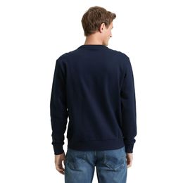 Tom Tailor Herren Sweatshirtsky captain blau, Gr. S, unifarben, Sweatware, Obermaterial: 70% Baumwolle, 30% Polyester, Sweatshirts, mit Logo Stickerei