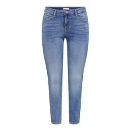 Jacqueline de Yong JDY Damen Skinny-fit-Jeans "JDYFINA MW SKINNY ANK JNS MB NOOS DNM", blau, Gr. XS, unifarben, Denim/Jeans, Obermaterial: 98% Baumwolle, 2% Elasthan,