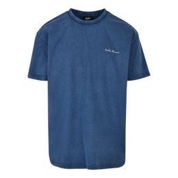 T-Shirt Urban Classics "Urban Classics Herren Oversized Small Embroidery Tee", Damen, Gr. M, spaceblau, 100% Baumwolle, unifarben, oversize, Rundhals, Shirts T-Shirt