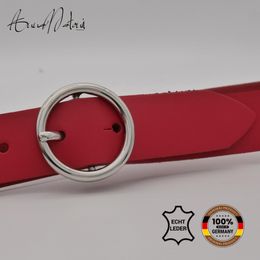 AnnaMatoni Damen Lederg&uuml;rtel "AnnaMatoni Damen Lederg&uuml;rtel Basic G&uuml;rtel 3cm breit echt Leder", rot, Gr. 125, 100% Leder, G&uuml;rtel