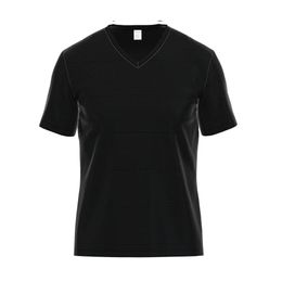 Ammann Herren Unterhemd "T-Shirt V-Ausschnitt Day Modern / Cotton & More", Gr. 7, schwarz, Obermaterial: 57% Modal CMD. 35% Baumwolle CO. 8% Elasthan