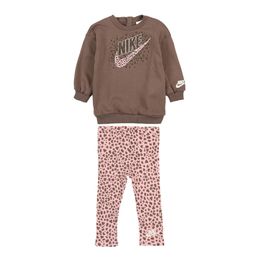 Nike Sportswear Set 'WILD' M&auml;dchen Gr&ouml;&szlig;e 92 dunkelbraun / rosa / wei&szlig;