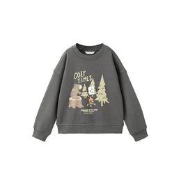 Mango Kids Sweatshirt 'EMARSH' Jungen Gr&ouml;&szlig;e 92 braun / graphit / pastellgr&uuml;n / wei&szlig;