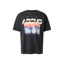 Nike Sportswear T-Shirt 'FLY ABOVE' Herren Gr&ouml;&szlig;e M himmelblau / pastellgelb / rosa / schwarz