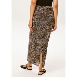 Aniston CASUAL Damen Maxirock, braun, Gr. 34, bedruckt, Netz, Obermaterial: 95% Polyester, 5% Elasthan. Futter: 100% Polyester, R&ouml;cke, im trendigen