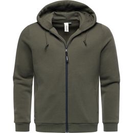 Sweatjacke Ragwear "Wernons", Herren, Gr. S (48), gr&uuml;ngelb, Material: 70% Baumwolle, 30% Polyester, Basic, gerade h&uuml;ftbedeckend, hoch geschlossener Ausschnitt, &Auml;rmel ohne &Auml;rmelschlitz Rippb&uuml;ndchen, Sweatjacken Sweatjacke, Weiche Herren Alltagsjacke mit verstellbarer Kapuze