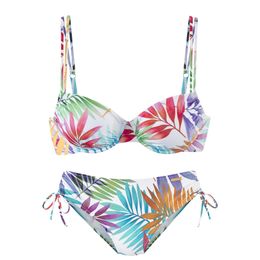 Lascana Damen B&uuml;gel-Bikini, wei&szlig;, Gr. 36, bedruckt, Obermaterial: 86% Polyamid, 14% Elasthan. Futter: 100% Polyamid, Bikini-Sets, mit Doppeltr&auml;gern