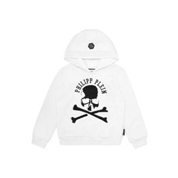 Philipp Plein Jungen Sweatshirt "Skull"01, wei&szlig;, Gr. 6, Obermaterial: 5% Elasthan, 95% Baumwolle, Sweatshirts