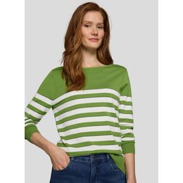 Rabe Damen Strickpullover, gr&uuml;n, Gr. 38, gestreift, Web, Obermaterial: 69% Viskose, 29% Polyamid, 2% sonstige Fasern, Pullover, im Streifen-Look