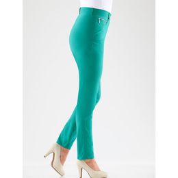 Stehmann Damen Stretch-Hose, gr&uuml;n, Gr. 19, unifarben, 72% Viskose, 25% Polyamid, 3% Elasthan, Hosen