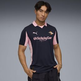 Puma Herren Poloshirt "Palermo F.C. 25/26 Replica Ausw&auml;rtstrikot Herren"deep navy team light pink blau, Gr. XS, 100% Polyester, Shirts