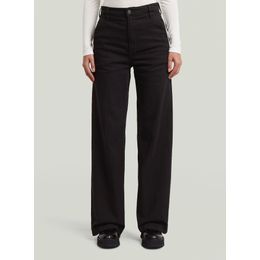 G-Star Raw Chinohose G-STAR "Deck 2.0 High Loose Chino", Damen, Gr. 25, L&auml;nge 32, dk schwarz gd, Obermaterial: 68% Baumwolle, 30% Baumwolle, 2% Elasthan, Hosen Chinohose