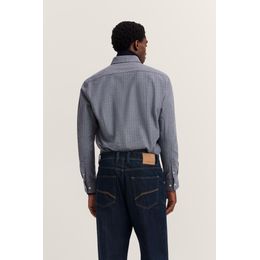 Bugatti Herren Langarmhemd "Soft Cotton", grau, Gr. XXL, Fischgratmuster, 100% Baumwolle, Hemden, im Modern Fit mit Button-Down Kragen