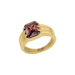 JOOP! JOOP Damen Fingerring "Schmuck, Geschenk", 60, Edelstahl, 3mmgelbgoldfarben, lila, Edelstahl, Fingerringe, mit Zirkonia (synth.)