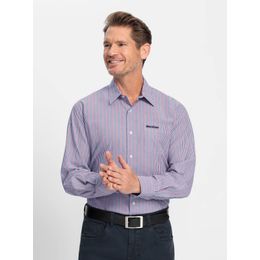 Marco Donati Herren Langarmhemd, blau, Gr. 41, gemustert, mehrfarbig, 100% Baumwolle, Hemden
