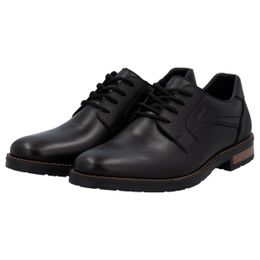 Rieker Herren Schn&uuml;rschuh, Gr. 46, schwarz, Leder, Schuhe, mit dezentem Logoschriftzug, Freizeitschuh, Halbschuh, Schn&uuml;rschuh