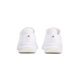 Tommy Hilfiger Damen Slip-On Sneaker "TH KNIT RUNNER", Gr. 38, wei&szlig;, Textil, unifarben, Schuhe, Freizeitschuh, Halbschuh, Schn&uuml;rschuh mit gestickter