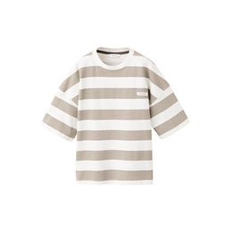 Mango Kids T-Shirt 'EGET' Jungen Gr&ouml;&szlig;e 128 cappuccino / wei&szlig;