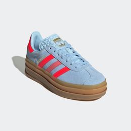 M&auml;dchen Plateausneaker "GAZELLE BOLD", adidas originals, Gr. 38,5clear sky, solar rot, gold metallic, Leder, Synthetik, Schuhe, f&uuml;r Kinder &