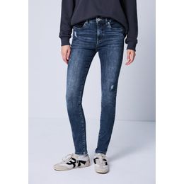 Damen Skinny-fit-Jeansdunkelblau authentic wash, Gr. 36, STREET ONE STUDIO, unifarben, Jeans, 79% Baumwolle, 15% Polyester, 4% Elastomultiester, 2%