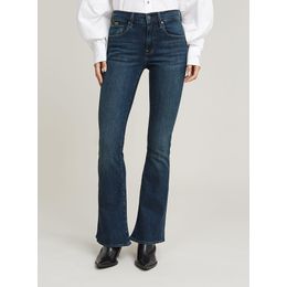 G-Star Raw 5-Pocket-Jeans G-STAR "3301 Flare Jeans", Damen, Gr. 29, L&auml;nge 36, worn in icy blau, Obermaterial: 89% Baumwolle, 9% Polyester, 2% Elasthan, Jeans 5-Pocket-Jeans