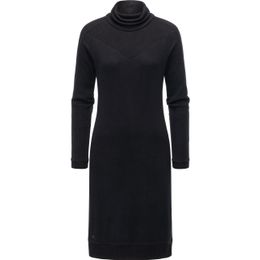 Ragwear Damen Jerseykleid "Peona"schwarz, Gr. L, Material: 75% Viskose, 22% Polyester, 3% Elasthan, Kleider, Modisches Damen Pulloverkleid mit