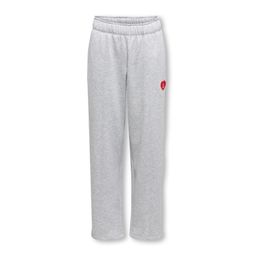 ONLY GIRLS Pants 'KOGEvisa' girl size 134 mottled grey / bright red
