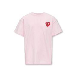 Only Girls T-Shirt 'KOGEROS' M&auml;dchen Gr&ouml;&szlig;e 110/116 rosa / rot / schwarz / wei&szlig;