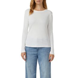 s.Oliver Damen Langarmshirt, wei&szlig;, Gr. 46, unifarben, Single Jersey, Obermaterial: 100% Baumwolle, Shirts, mit Rundhalsausschnitt, 2er Pack